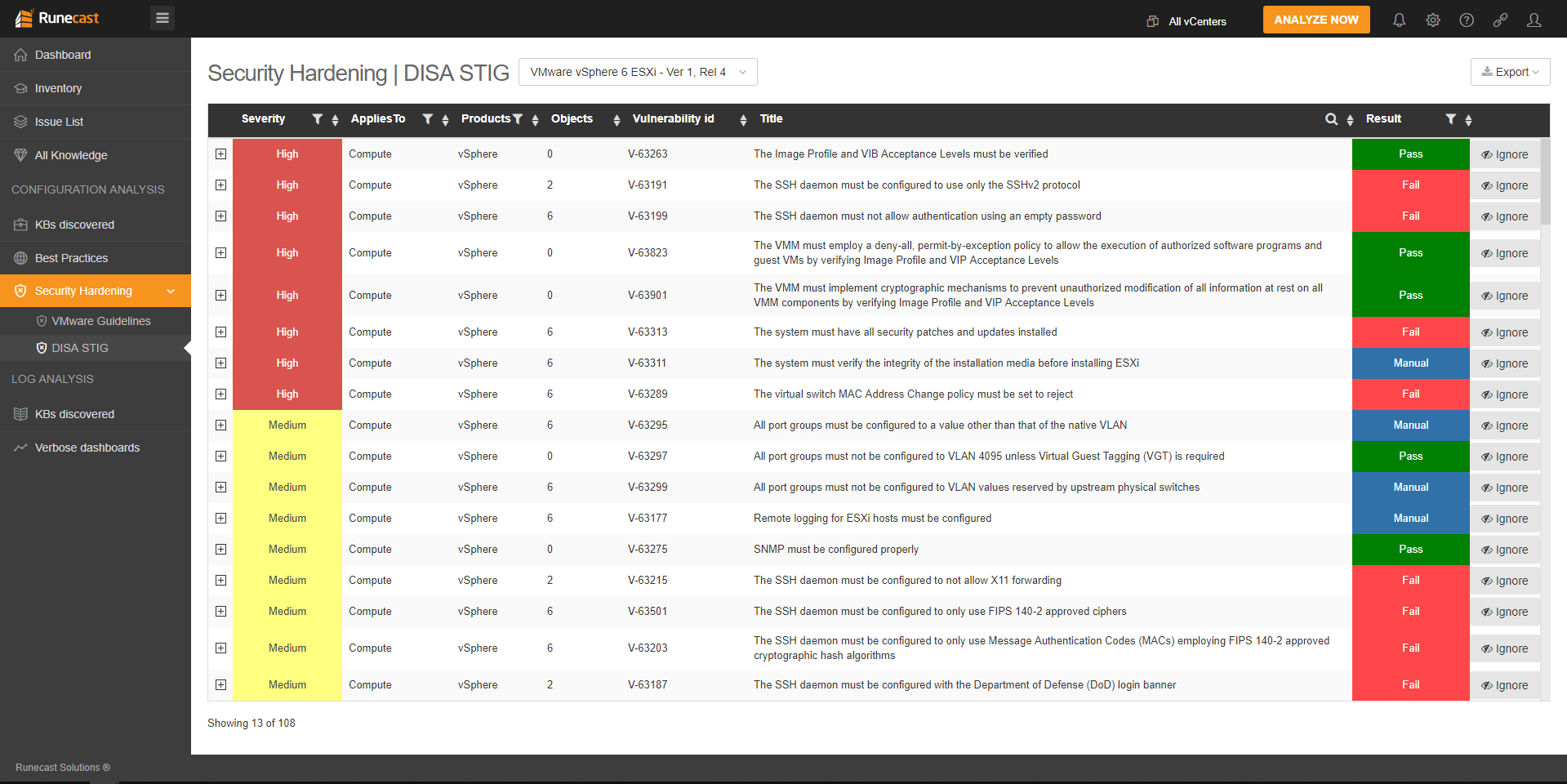 Runecast | DISA patch management & DoD STIG security
